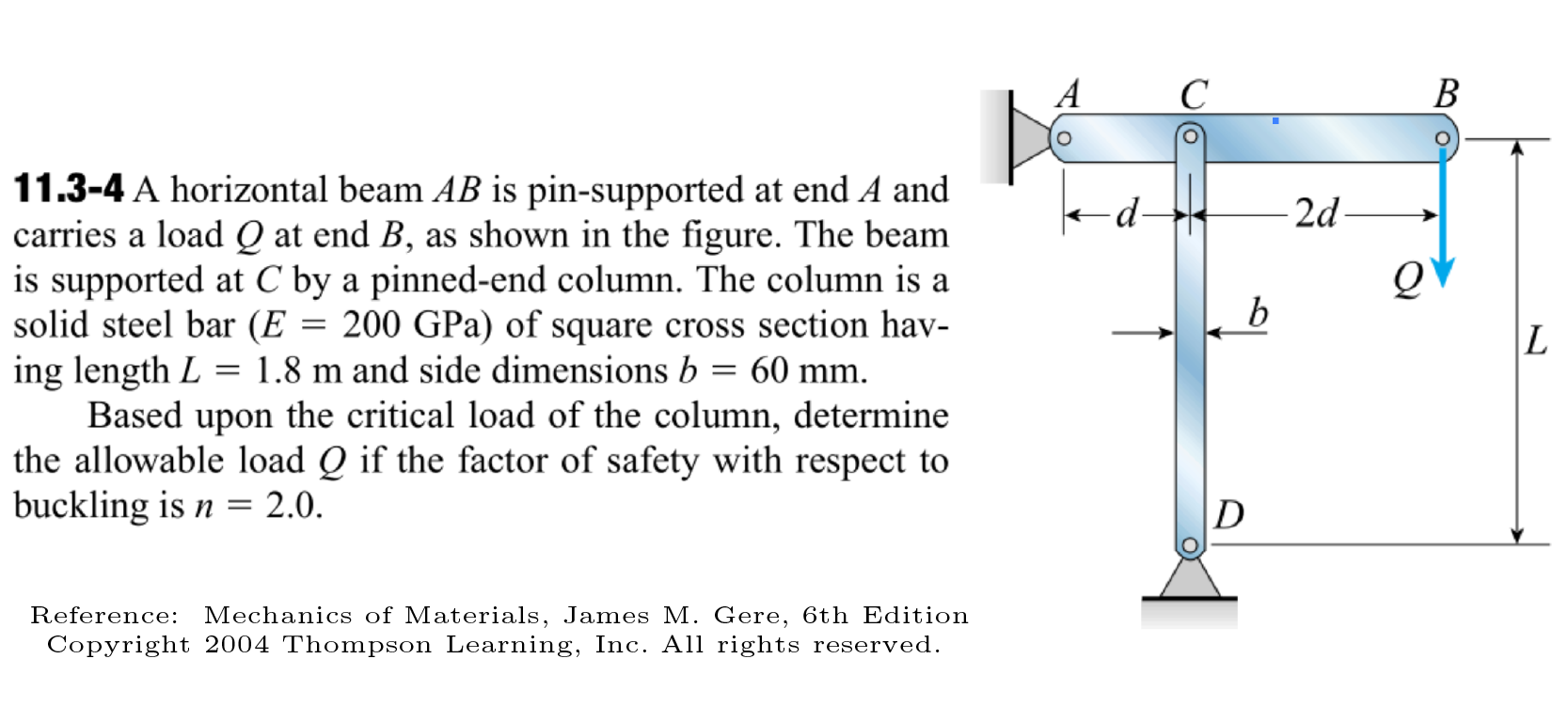 Buckling: Elastic ColumnsProblem2