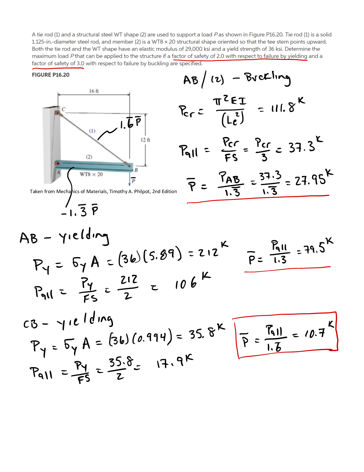 Buckling: Elastic ColumnsProblem5