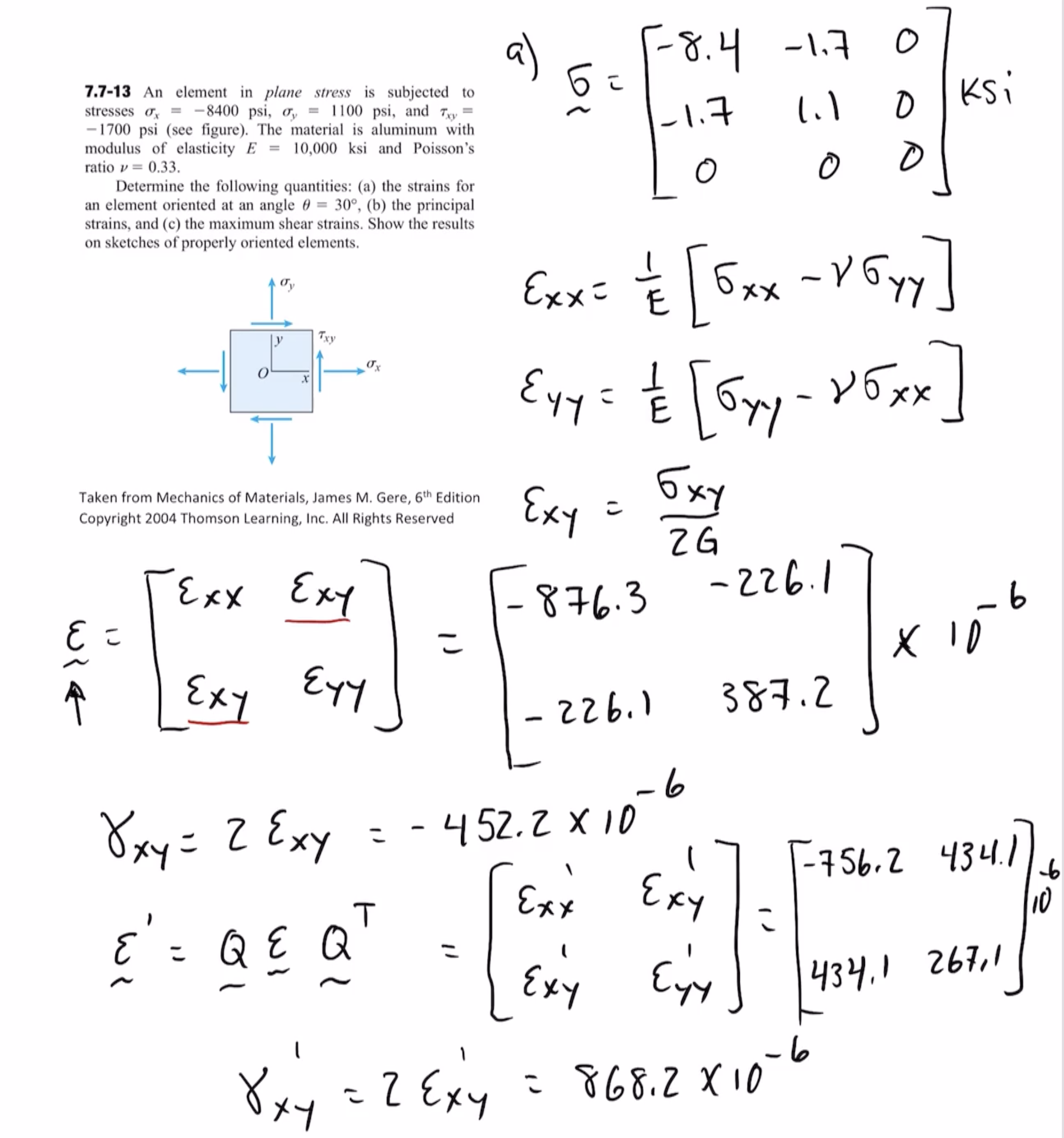 Strain Transformation and Principal StrainProblem1