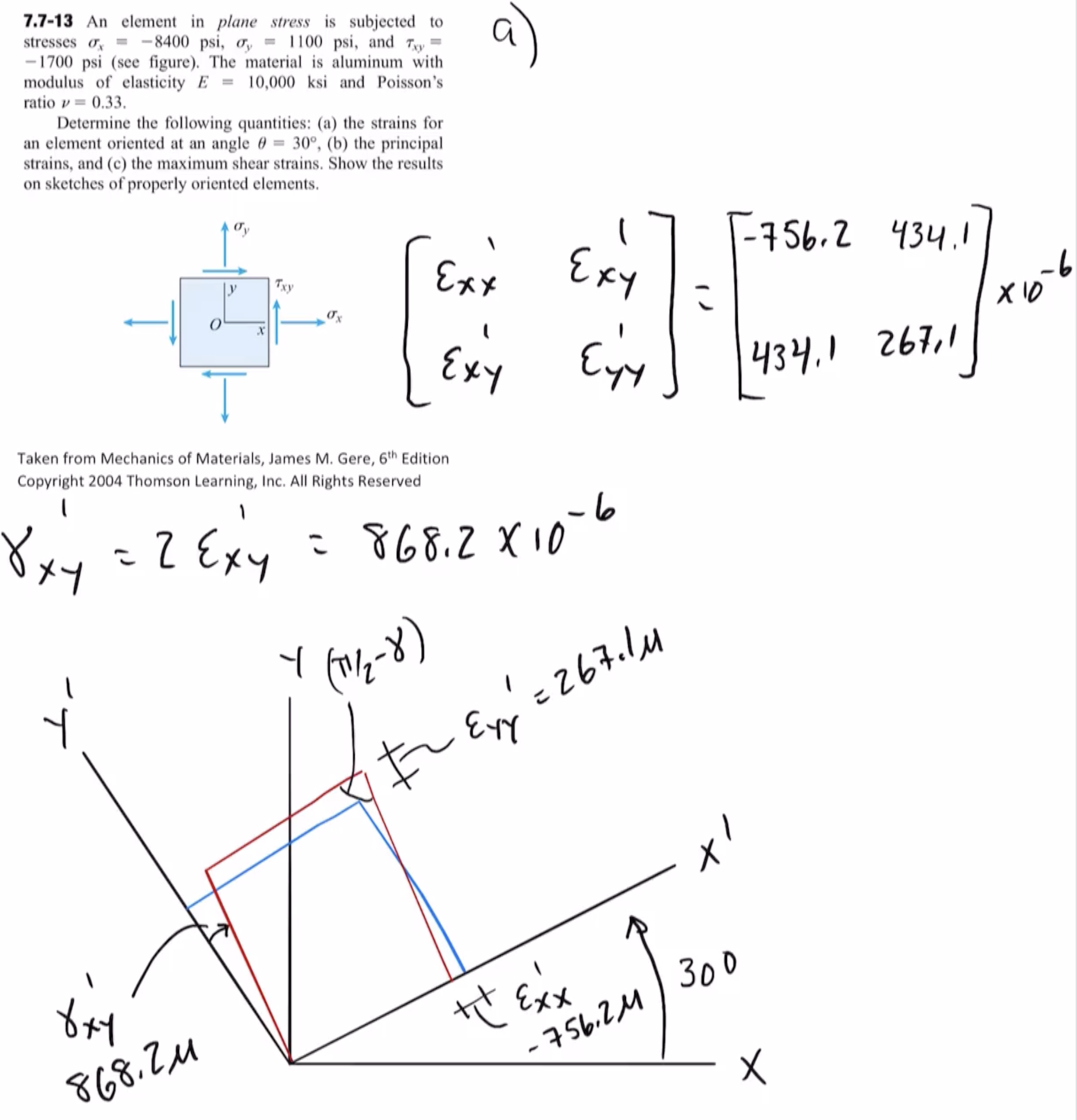 Strain Transformation and Principal StrainProblem2