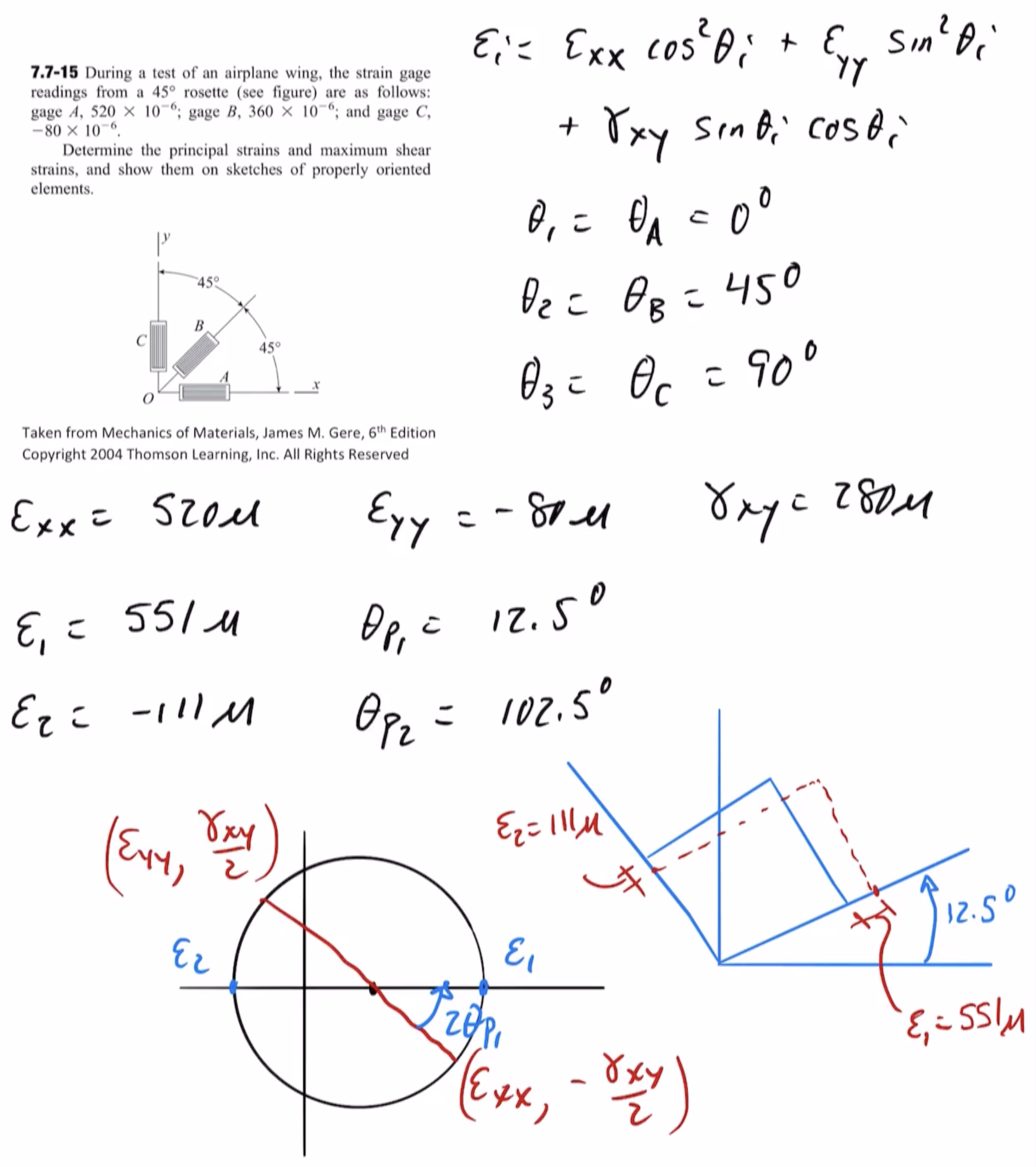 Strain Transformation and Principal StrainProblem5